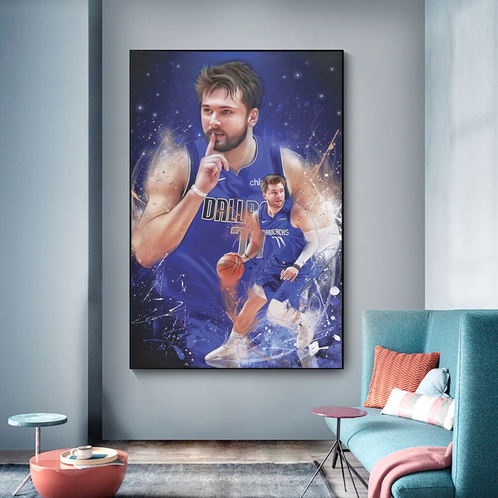 Luka Doncic Poster Prints Wall Art Canvas Slovenia Basketball Player ...