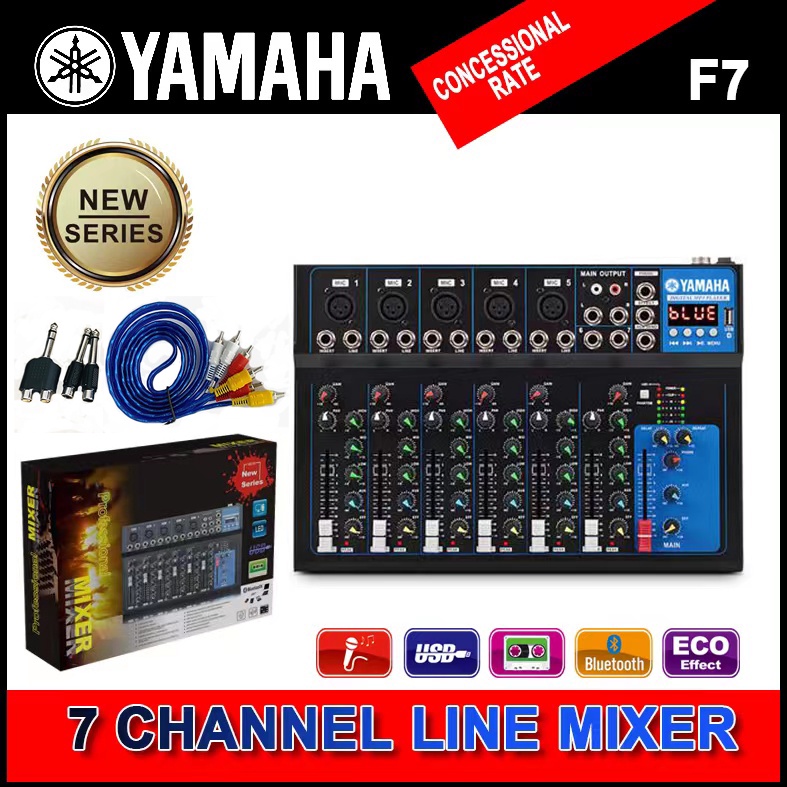YAMAHA Mixer F7 7channels Bluetooth Echo/Effect USB Mp3 Player | Shopee ...