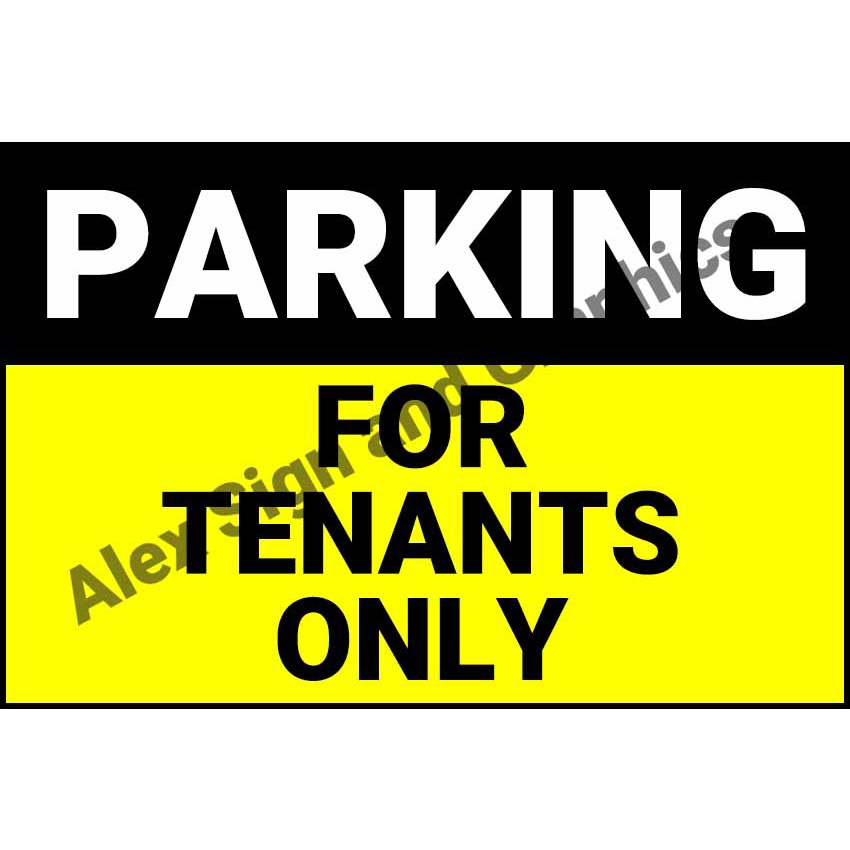 Parking: For Tenants Only PVC Signage - A4 Size (7.5 x 11.25 inches ...