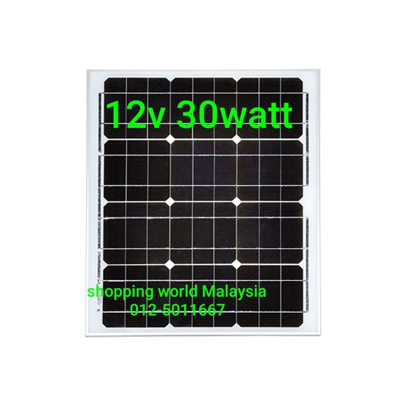 12V 30Watt Monocrystalline Solar Panel- | Shopee Philippines