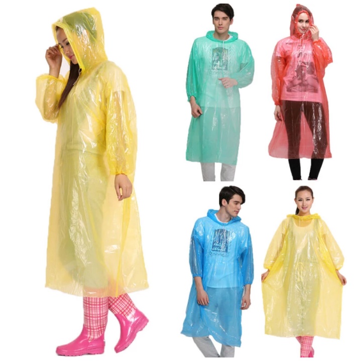 Disposable Raincoat UNISEX Disposable Adult Waterproof Rain Coat with ...