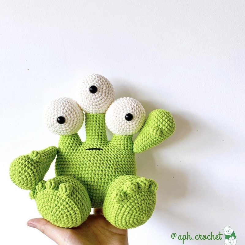 Stuffed Animals Crochet - Toby Monster 3 Eyes | Shopee Philippines