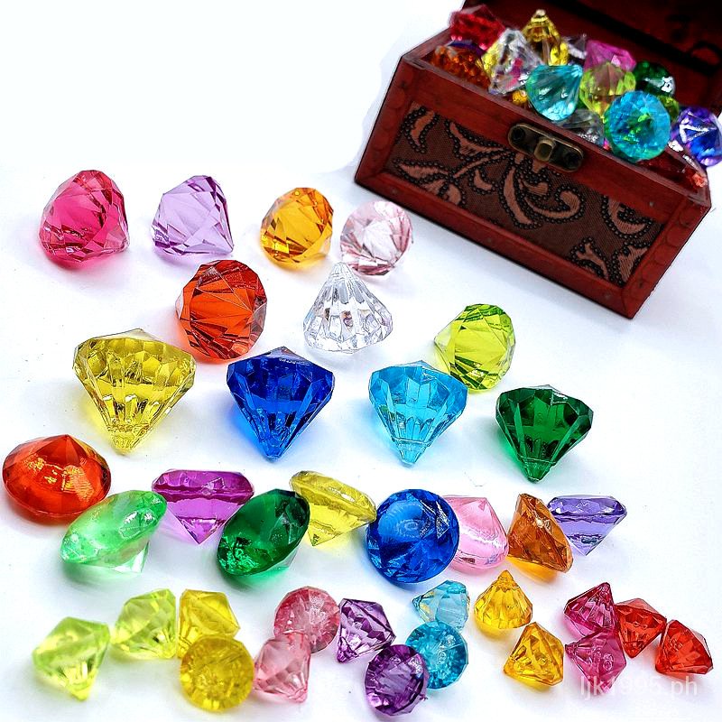 Acrylic Beaded Children's Gem Toy Printed Box Pirate Treasure Chest Boy ...