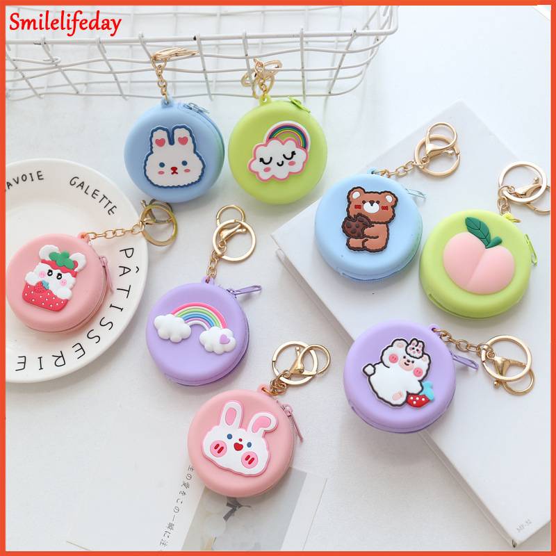 in Stock ☆ Cartoon Round Silicone Coin Purse Korea Ins Wind Cume Coin ...