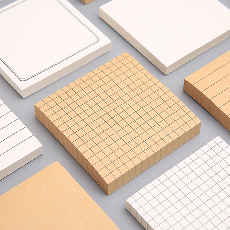 80 Sheets INS Simple Kraft Sticky Notes Blank Horizontal Line/Grid ...