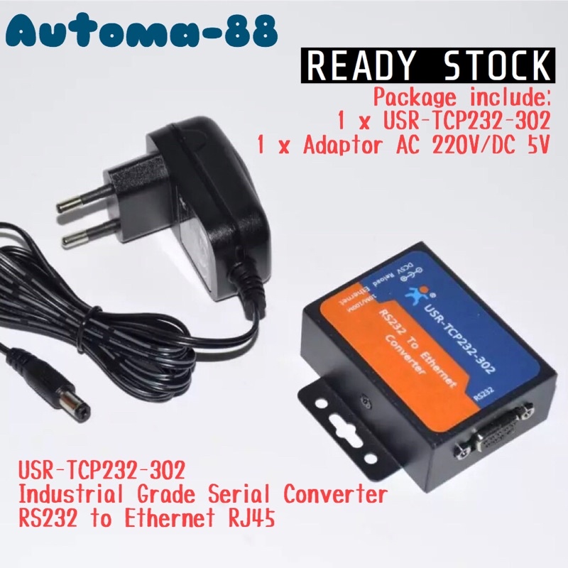 USR TCP232-302 Series RS232 to Ethernet TCP IP LAN Converter to RS-232 DB9 | Shopee Philippines