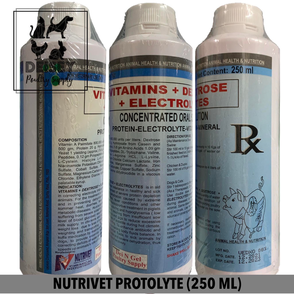 Nutrivet Protolyte for dog, cat, chicken & other animal (250ML ...