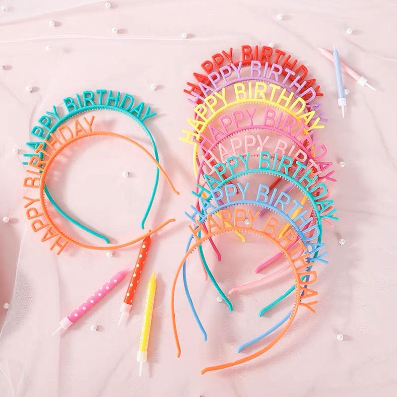 Plain Color Happy Birthday Photo Booth/ Props Party Headband | Shopee ...