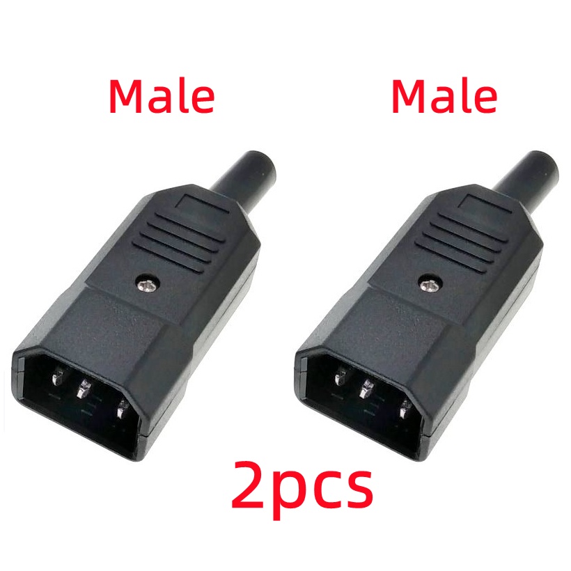 【2Pcs】10A 250V IEC Straight Cable Plug Connector Female Male Plug ...