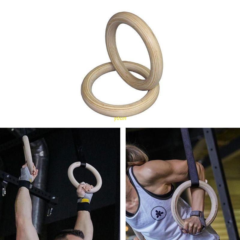 youn Fitness Heavy Duty Gym Training Ring Equipment Gym Rings, Wooden ...