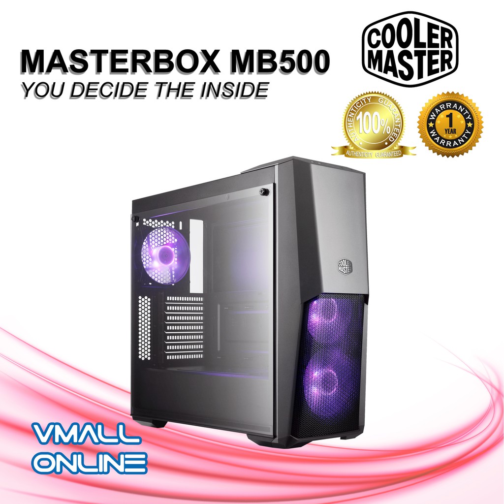 Cooler Master Gaming Master Box Mb500 Atx Mid-Tower, Front Semi-Meshed ...