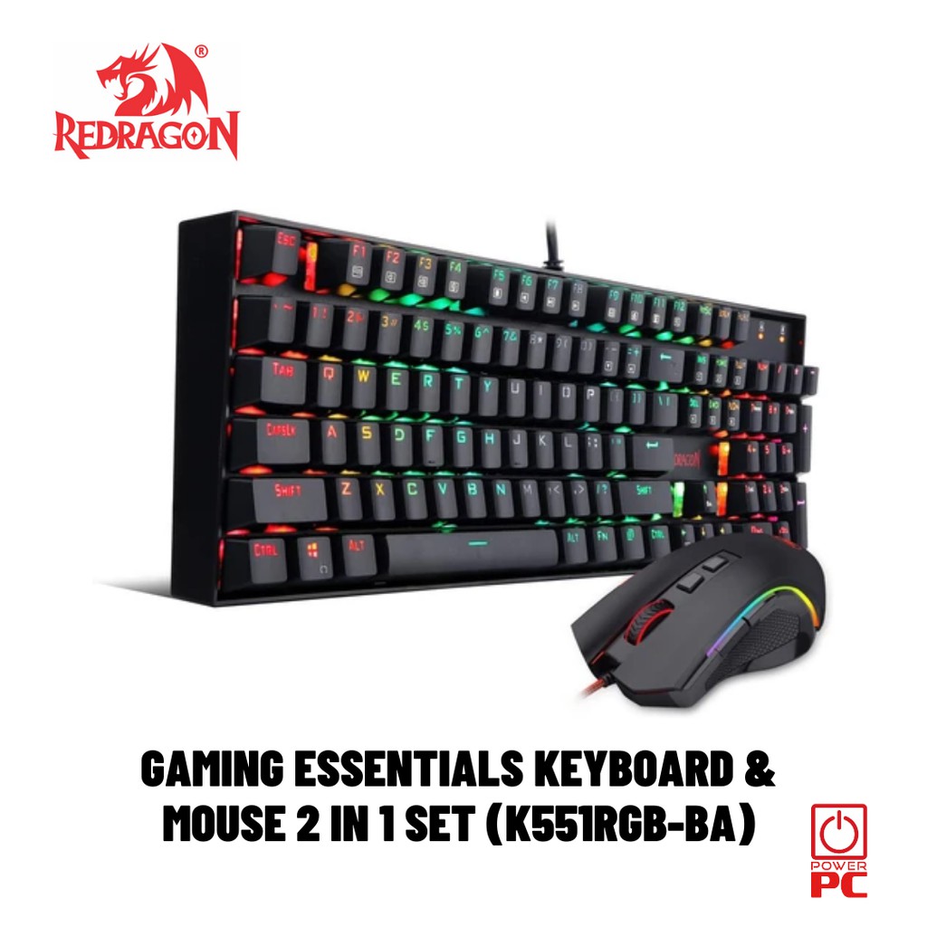 REDRAGON GAMING ESSENTIALS MECHANICAL KEYBOARD & MOUSE 2 IN 1 SET ...