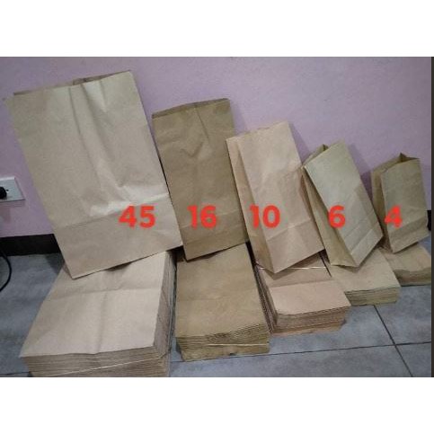 BROWN PAPER BAG / NOTION BAG No.45 (BIG SIZE) 100PCS | Shopee Philippines
