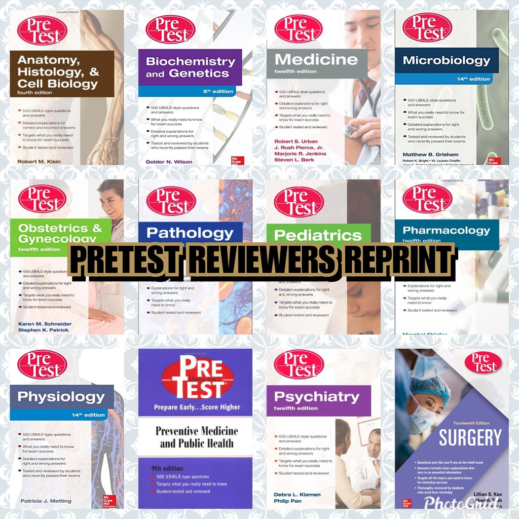 PreTest Reviewers (reprint) Regular (8.5x11) (Medical Books Reprint ...