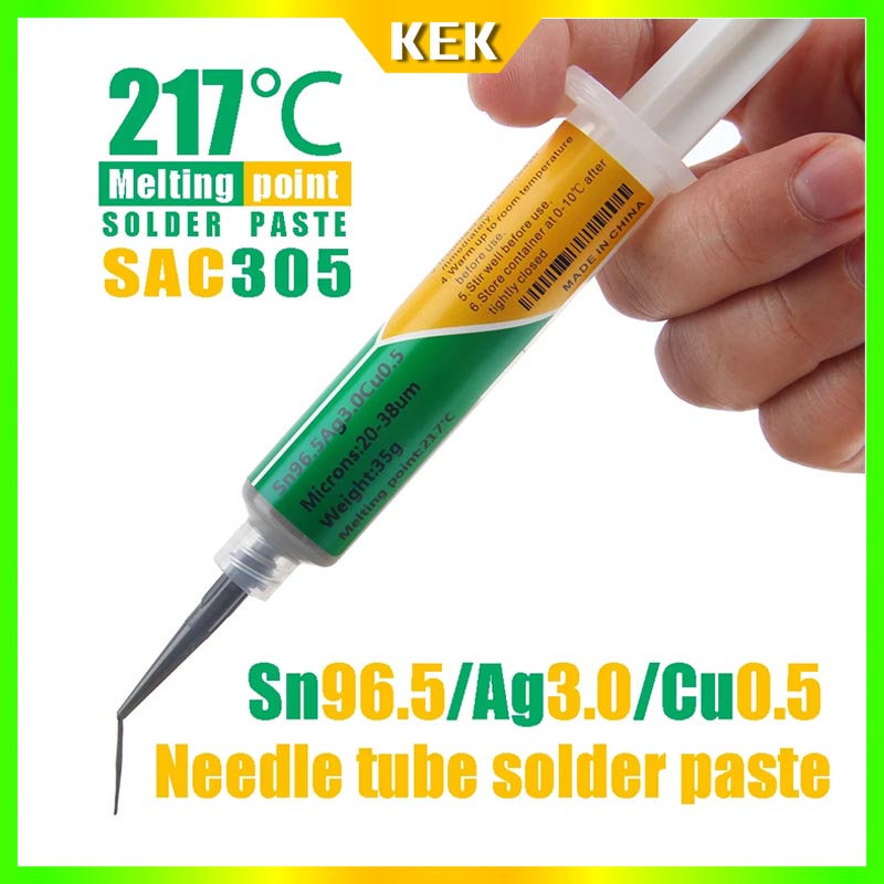 Lead-Free Solder Paste Sn96.5Ag3.0Cu0.5 Melting Point 217℃ Repair Soldering Paste PCB Repair ...