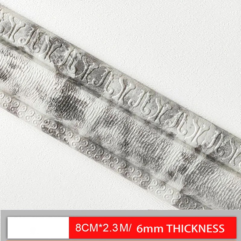 2.3m 3D Wallpaper Border Wall Sticker Wall Trim Line Waterproof PE Foam Self-Adhesive Modelling ...