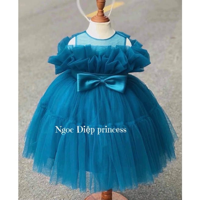 Princess Dress For Girls, Blue Princess Dress With Duck Neck For Girls ...