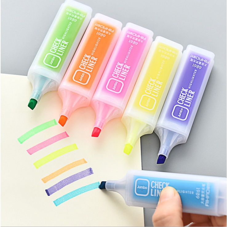 6 Colors Highlighter Candy Color Graffiti markers 6 colors Pen School ...