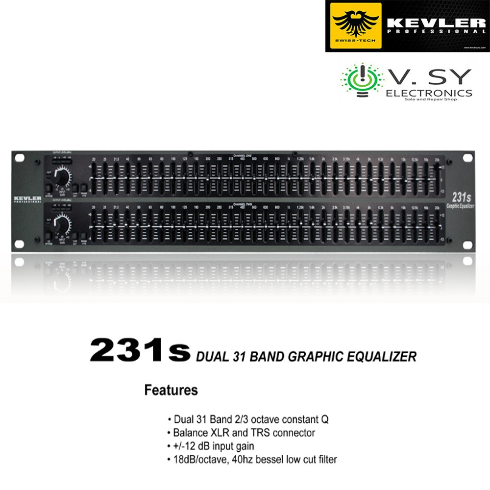 Kevler 231s Dual 31 Band Graphic Equalizer with Four Segment LED Ladders 231 s | Shopee Philippines