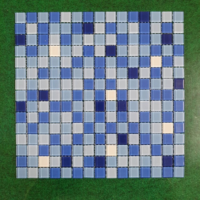 12x12 Cotto glass blend Blue ceramic Tile Mosaic | Shopee Philippines