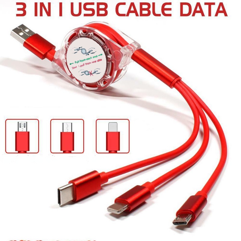 Universal 3-in-1 Telescopic Fast Charging USB Date Cable 1Meter ...