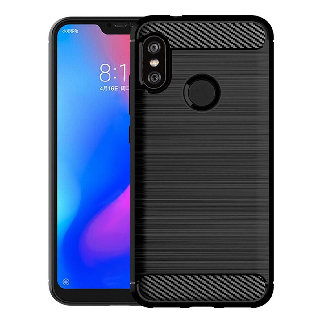 Xiaomi Mi A2 lite Casing Armor Carbon Fiber TPU Soft Silicone Back ...