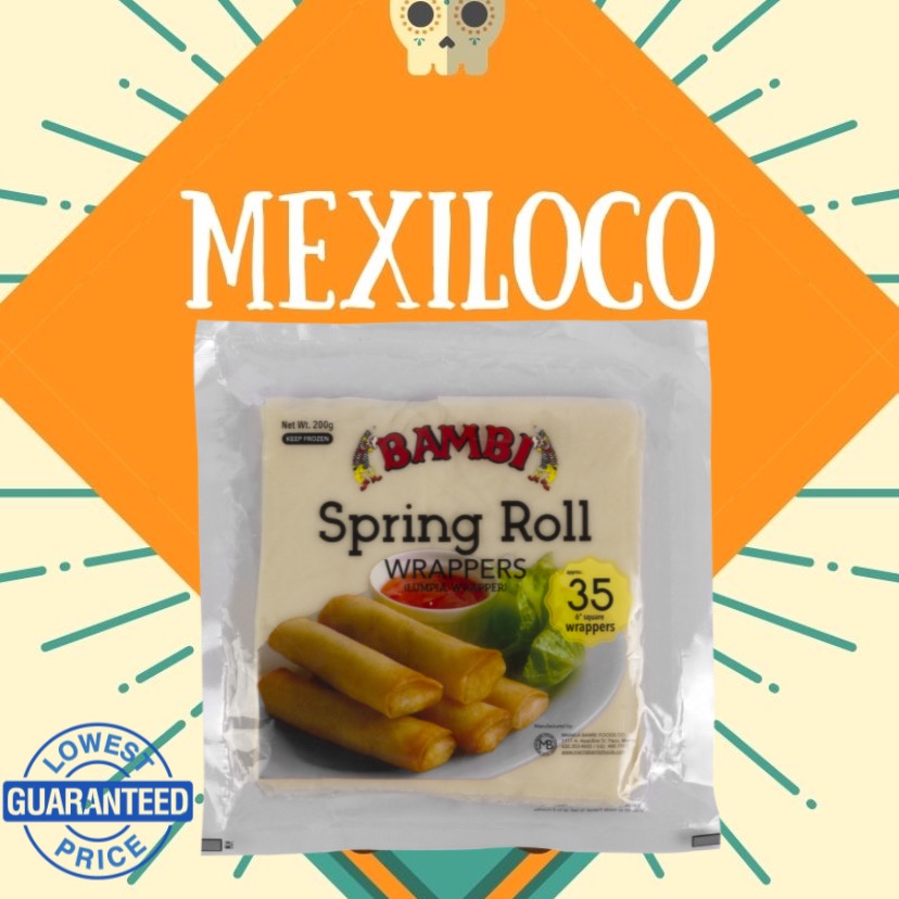 Mexiloco Bambi Spring Roll Wrapper Lumpia Small 35 Pcs 6"X6" Shanghai ...