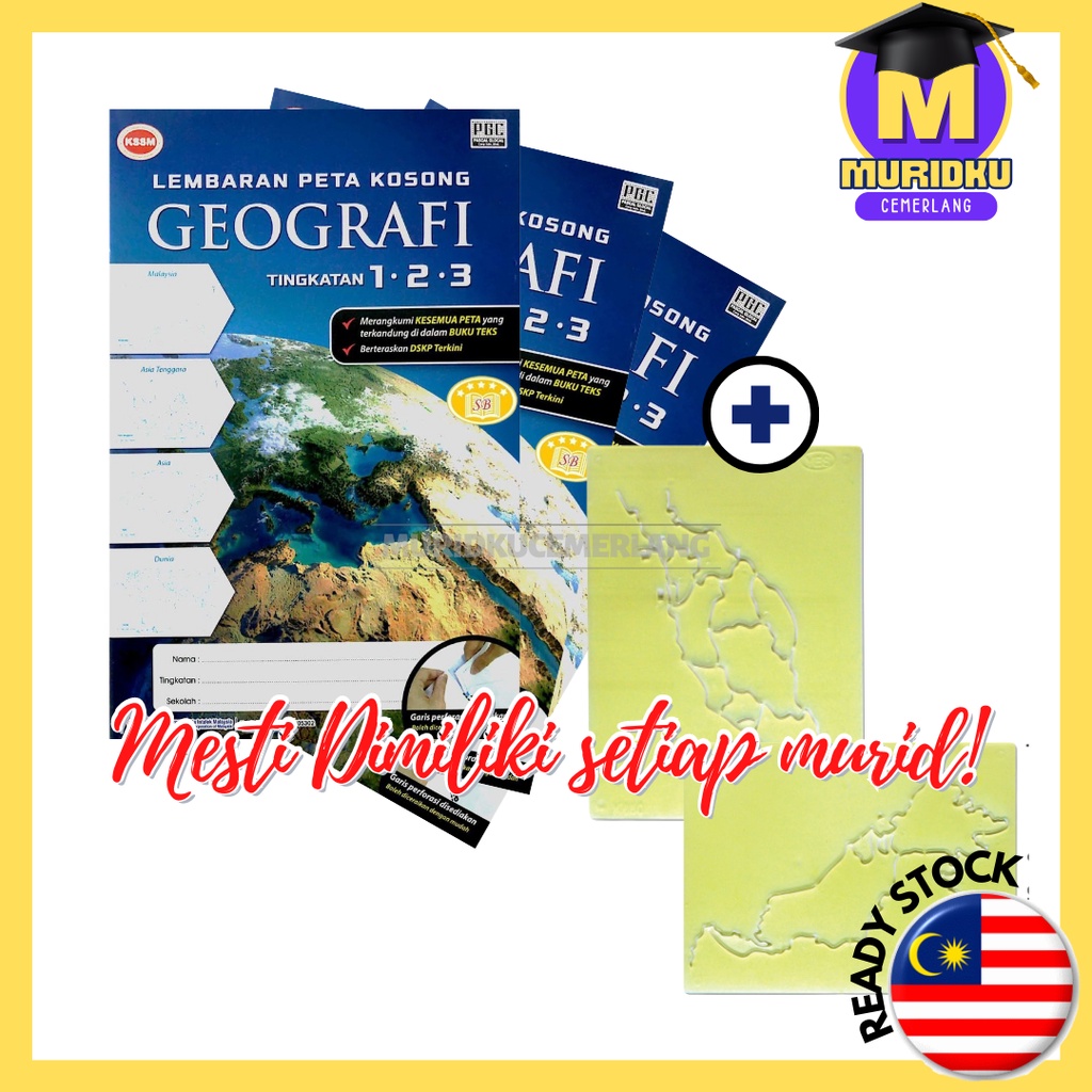 Geography Map Sheet Book + Quick Pack Easy Map Ruler Stencil | Shopee ...