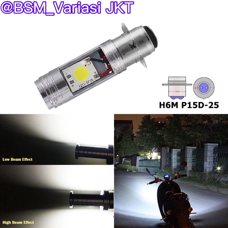 PUTIH 2led Headlight Motor Duck And Matic Socket H6 Led 2-sided PnP ...