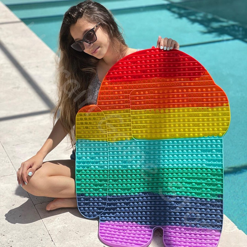 Big Pop its Fidget Toys 20-85cm Rainbow Big Push Pop Bubble XXXL Dimple ...