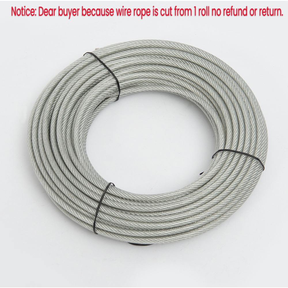 4mm PVC 10m 30m 50m Plastic Coated Wire Rope Galvanized Steel Wire Rope ...