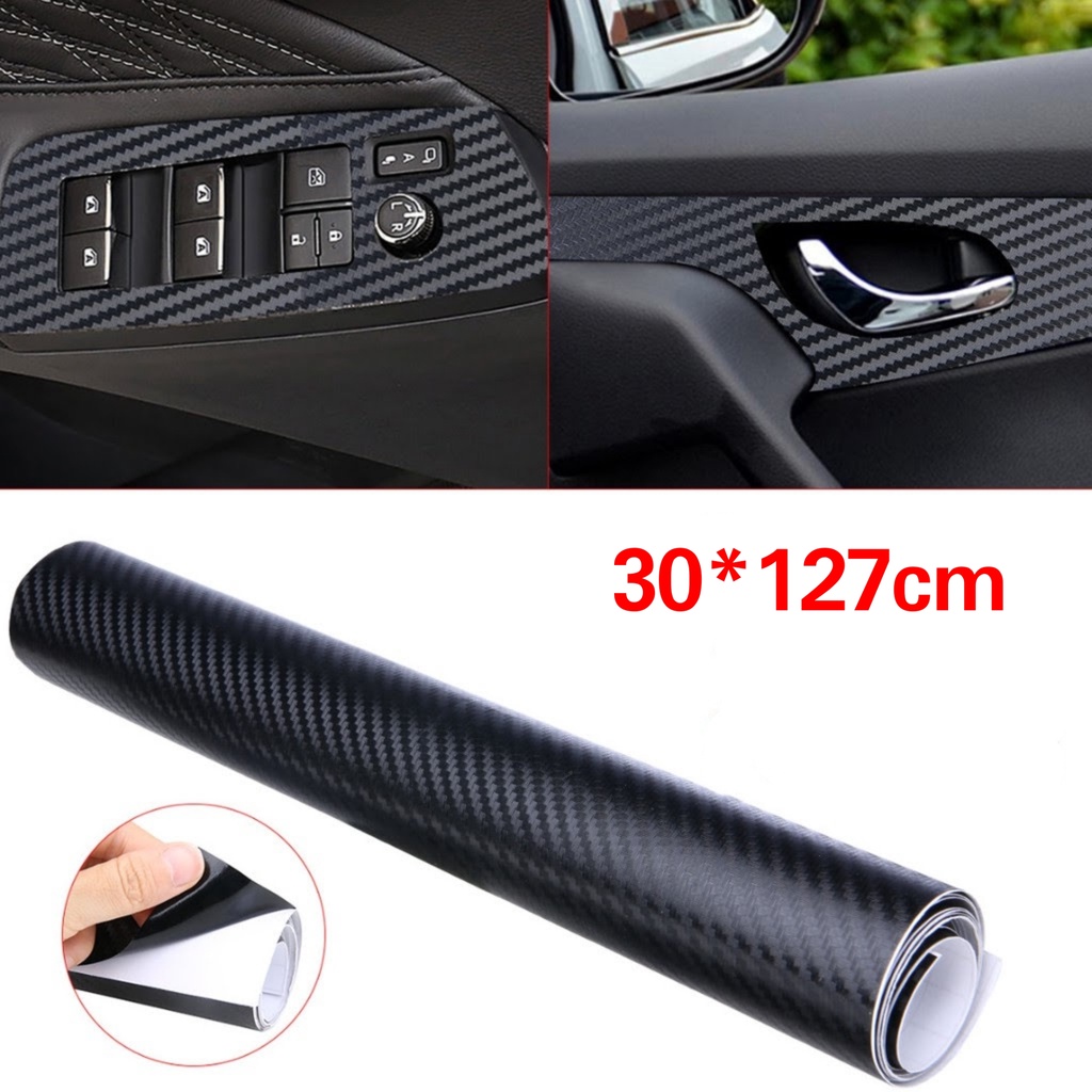CPO 30cmX127cm Carbon Fiber Vinyl Self Adhesive Film, Waterproof Wrap ...