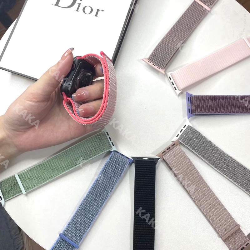 New Nylon Sport Loop band For Watch Series 38mm 40mm 41mm 42mm 44mm ...