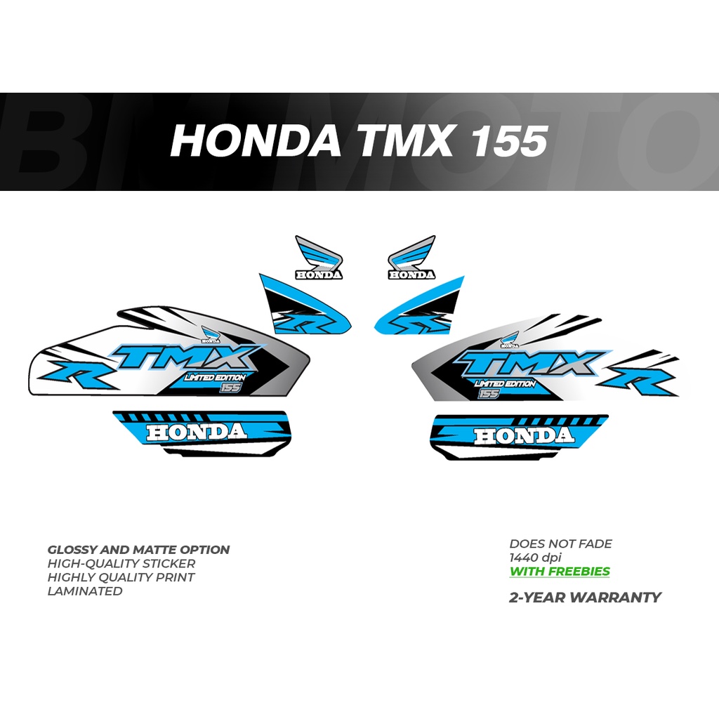 HONDA TMX 155 Decals (LAMINATED for Fade-proof print, High Quality ...