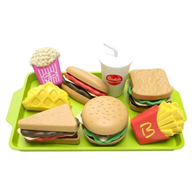 )DIY FAST FOOD LITTLE CHEF TOY/PRETEND PLAY/MCDO DIY BURGER | Shopee ...