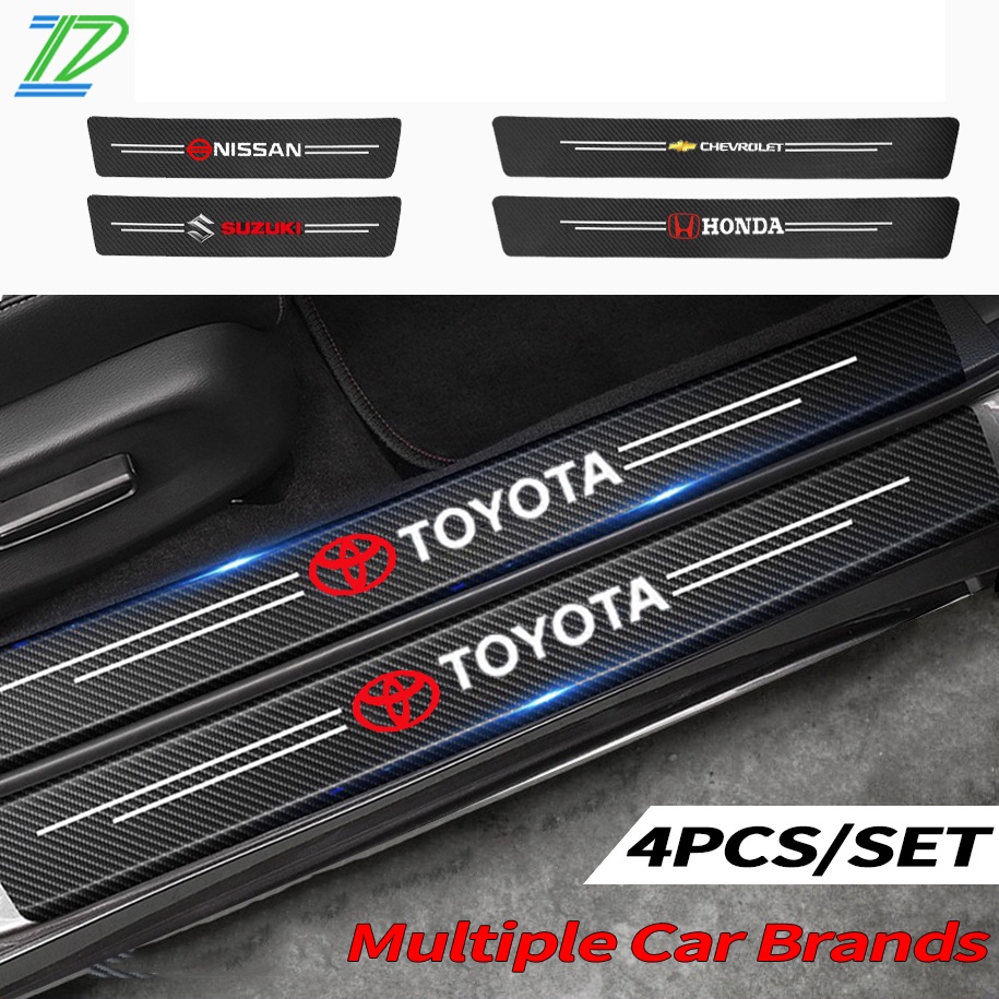 Carbon Fiber Car Door Sticker Protector Auto Protection Car Threshold ...