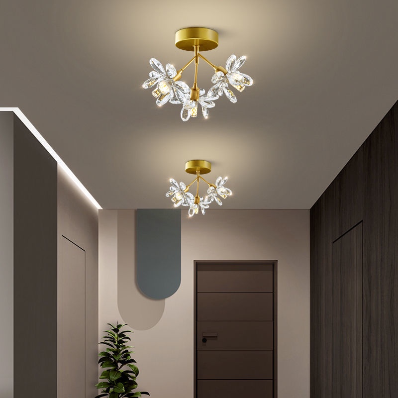 Nordic Light Luxury Corridor Aisle Light Crystal Ceiling Light Modern ...