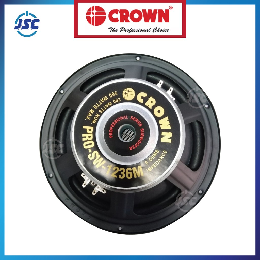 Crown PRO-SW-1236M 12 inch Subwoofer Dual Terminal 360 watts | Shopee ...