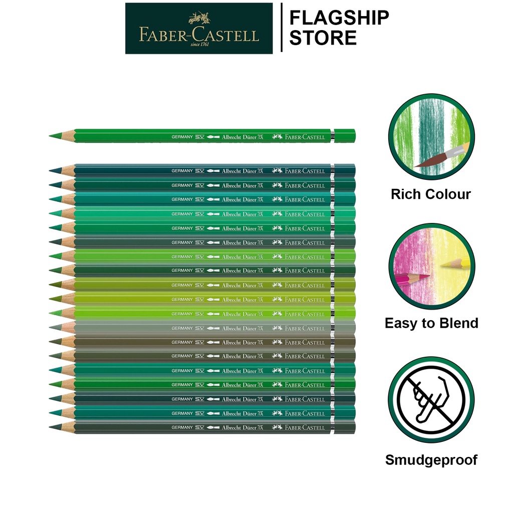 Faber-Castell GREEN Albrecht Durer Watercolor Pencil 1PC | Shopee ...