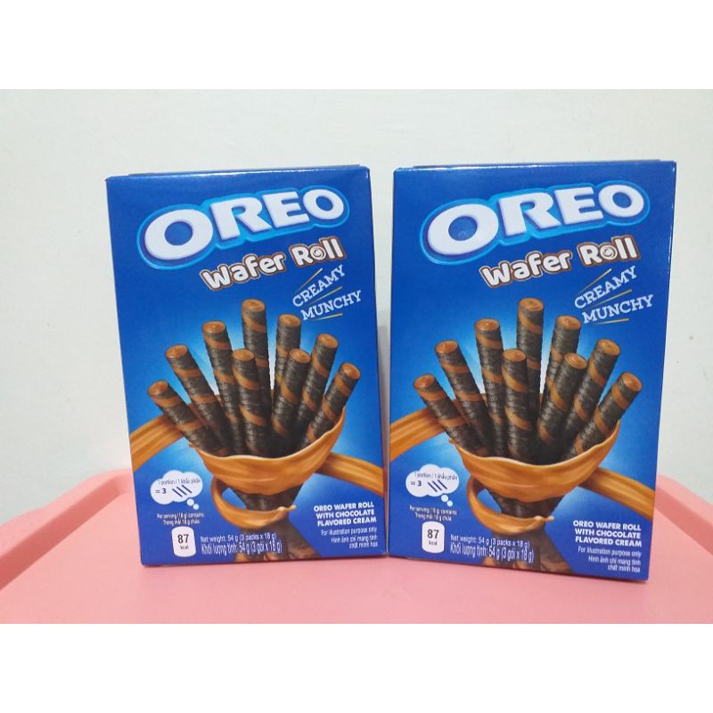 Oreo Wafer Roll Chocolate & Vanilla Flavor ( 3 packs × 18g ) | Shopee ...