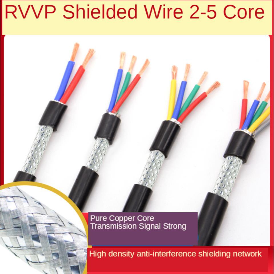 Pure Copper RVVP Shielded Wire Cable 4 Core Audio Control Signal Cable ...