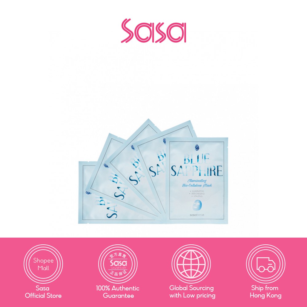 Sasatinnie Blue Sapphire Illuminating Bio-Cellulose Mask (5Pcs ...