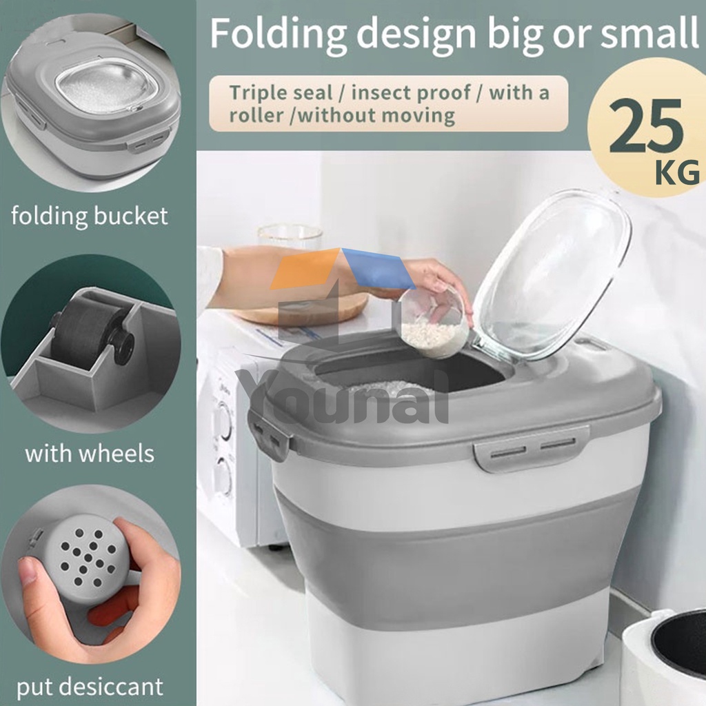 25kg Rice dispenser storage Insect Proof Moisture Grain Home Storage ...