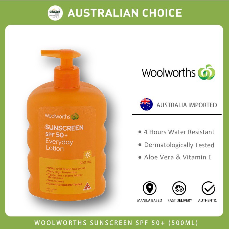 Woolworths Sunscreen SPF 50+ 500mL | Shopee Philippines