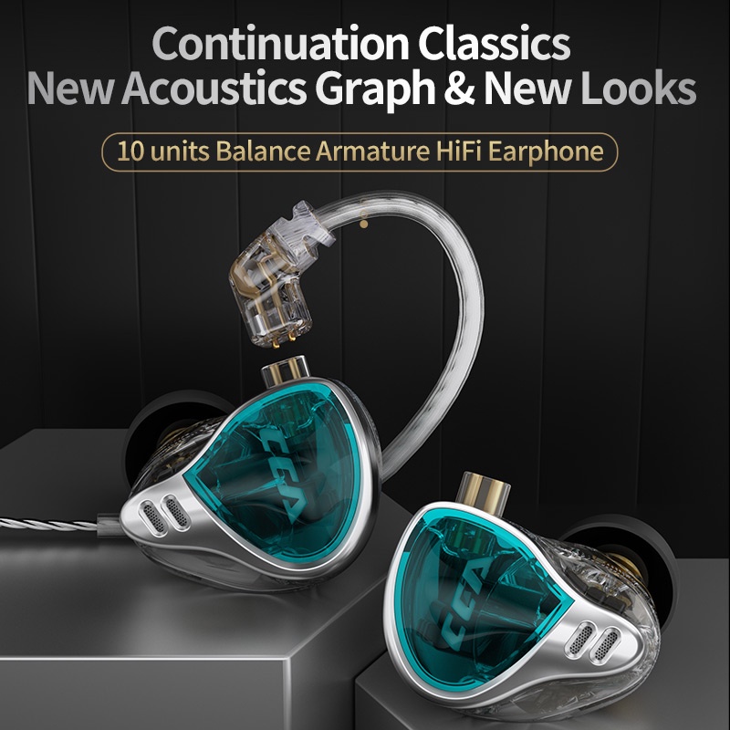 CCA CA10 Hybrid In-Ear Headphones HIFI DJ Monitor Headphones Earplugs ...