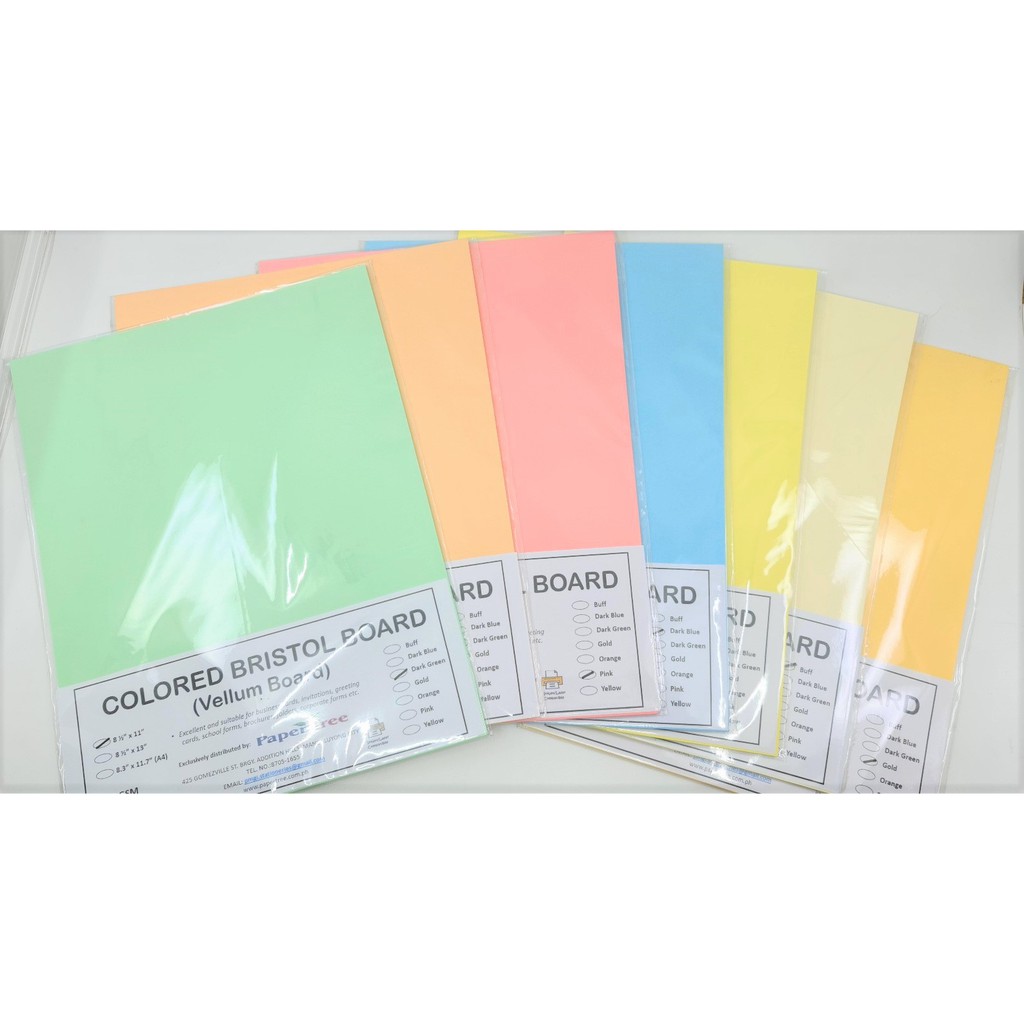 Colored Bristol Boards (180 gsm Vellum) - Imported quality (10 sheets ...