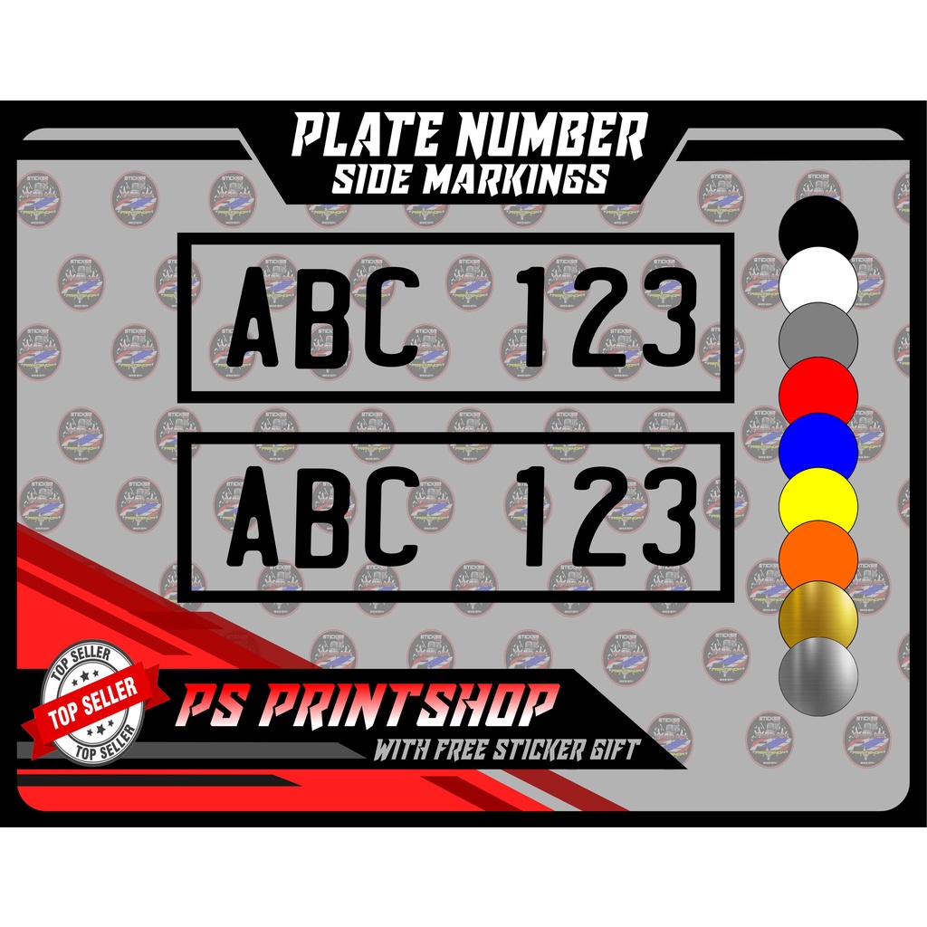 Multicab, Plate Number Side Marking Sticker Decals Durable and High ...