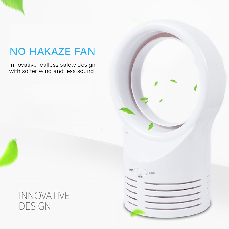 ┇No-Blade Fan Low Noise Safe Electric Bladeless Fan White US Plug ...
