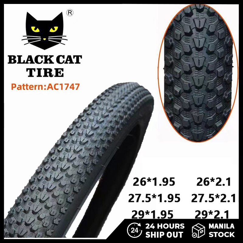 [1 Pair] Non-slip BLACK CAT MTB Tire 26er 27.5 29er Bicycle Wear ...