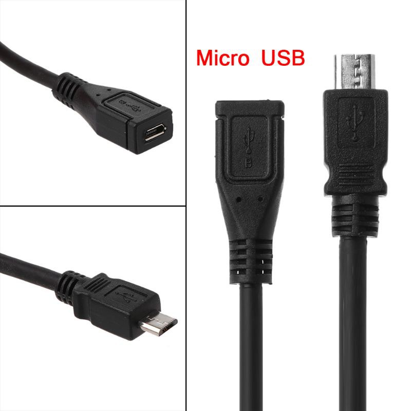 Micro USB Female to Male Data Sync Extension Cable Cord for Android ...